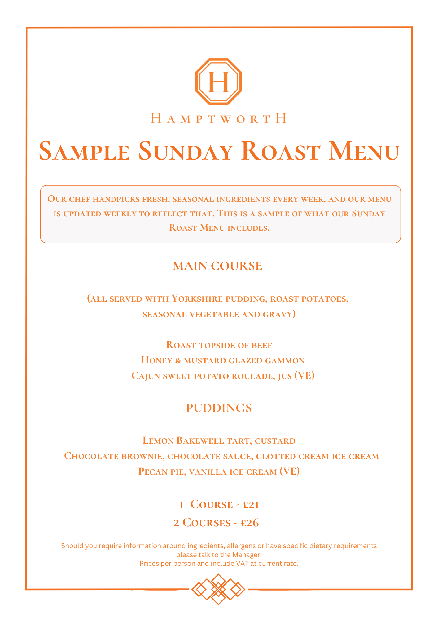 Hamptworth Father's Day Lunch - Hamptworth Golf